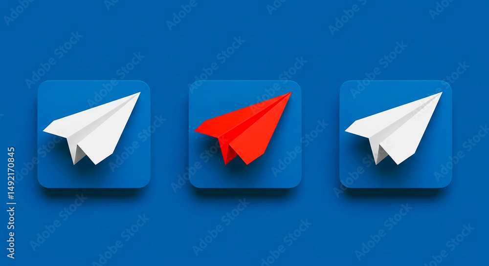 Illustration Stock Paper Planes: A graphic image shows three paper ...