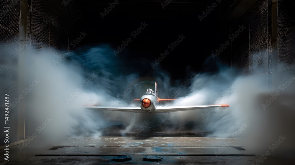 Vintage airplane wind tunnel test aerodynamics research aviation ...