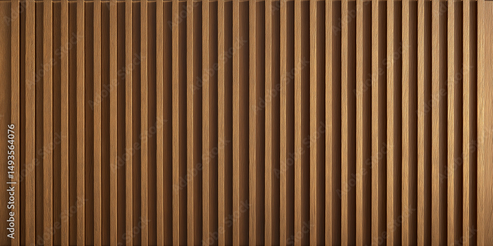 Vertical fluted walnut wood panel texture with matte finish and clean ...
