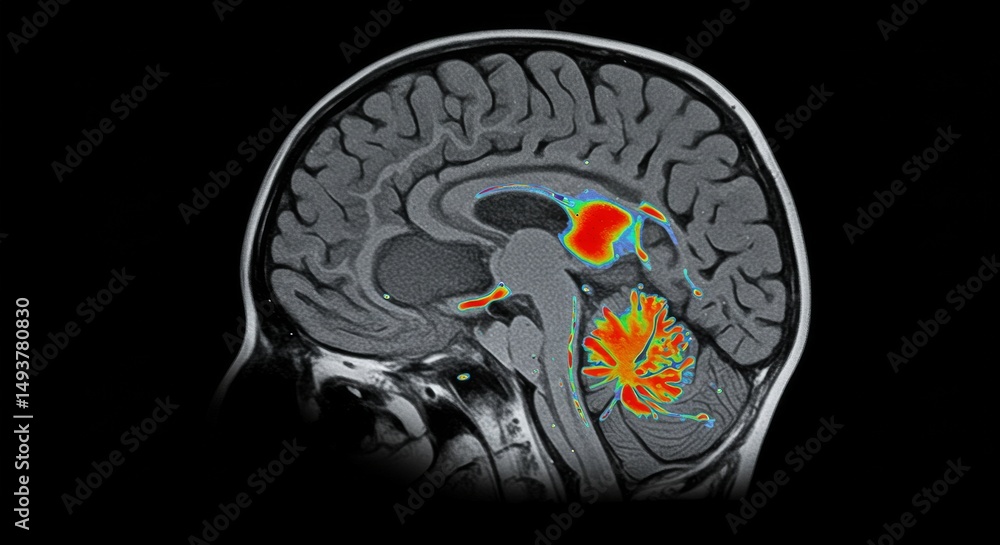 Ilustración de Stock High Resolution MRI Brain Scan Showing Neural ...