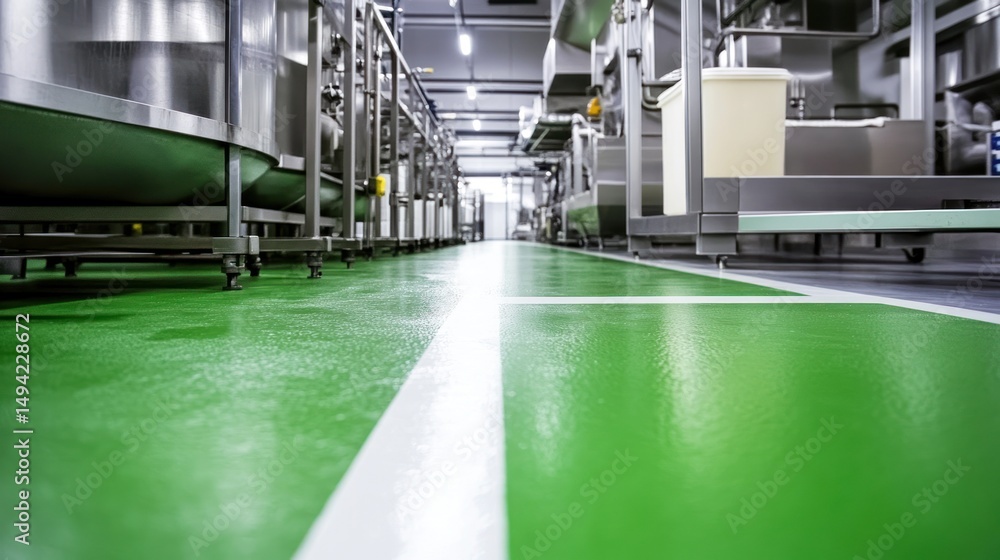 perspective of a clean and hygienic food processing facility fea Stock ...