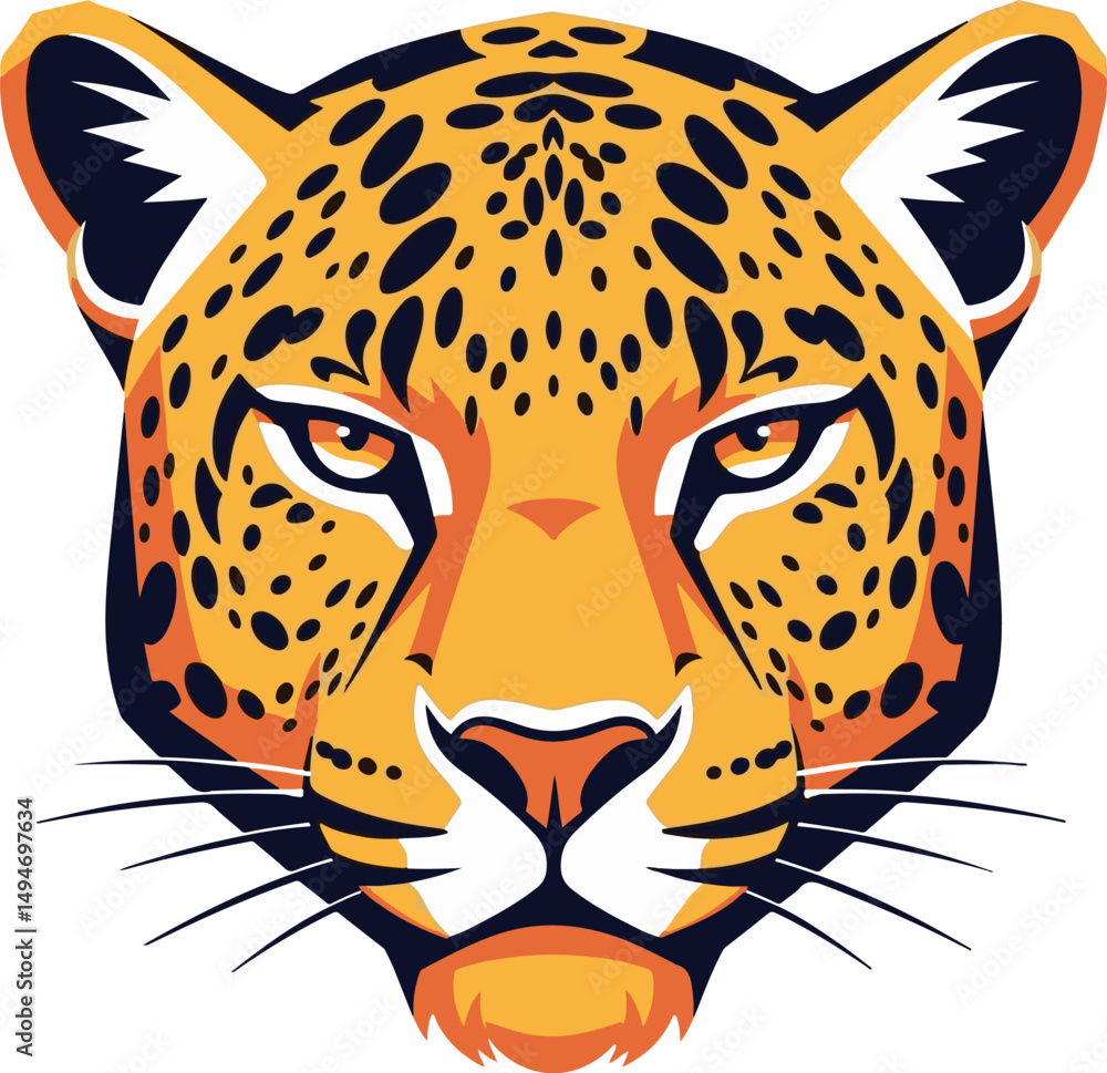 Leopard head logo with beautiful eyes and spotted muzzle, leopard head ...