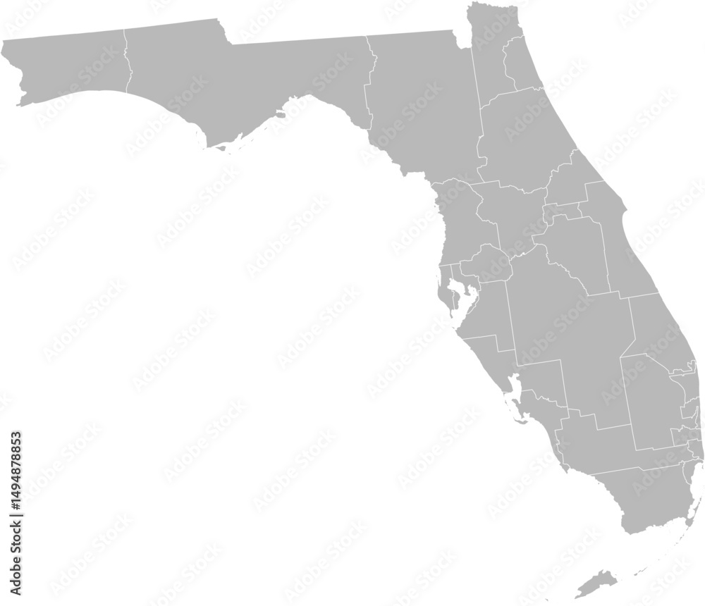 Florida congressional districts vector map (Albers equal area conic ...