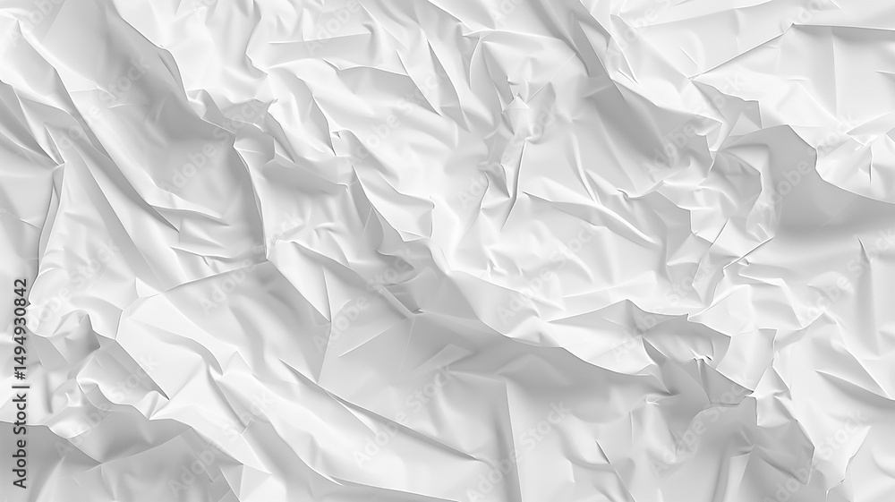 White glued, wrinkled paper with wet, creased realistic tape overlays ...