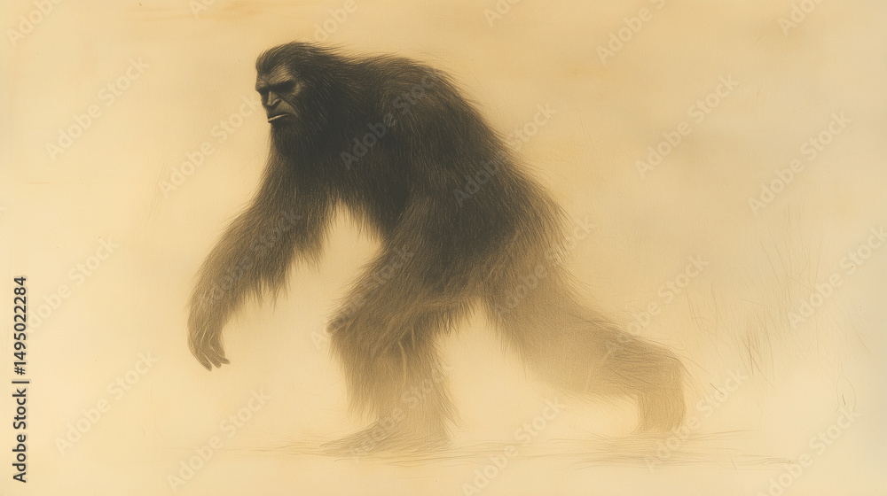 Stock-Illustration „Detailed Anatomical Illustration of Bigfoot Cryptid ...