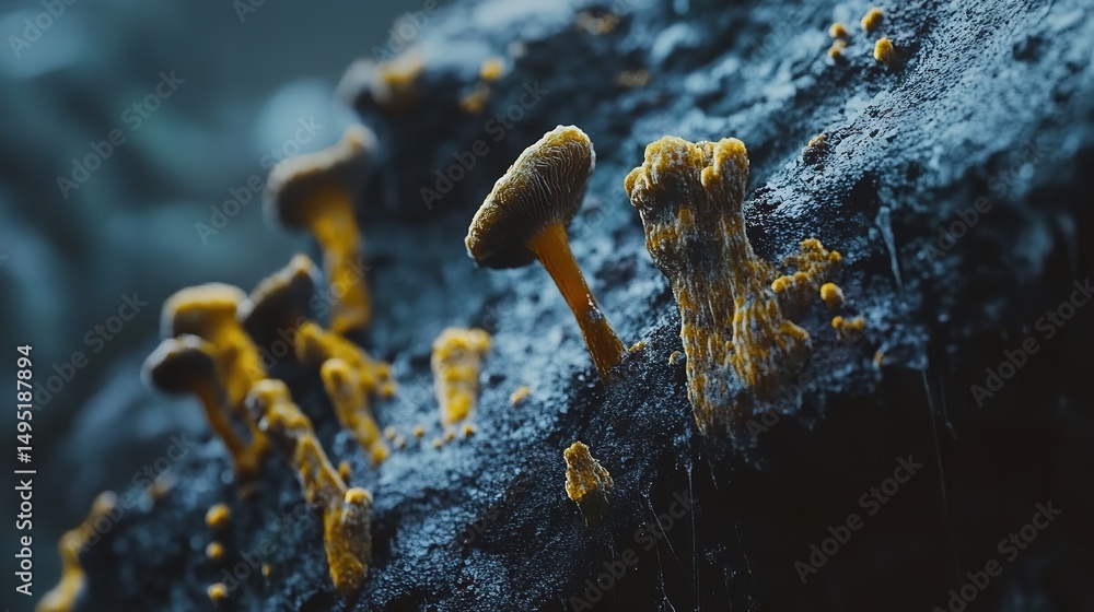 Ethereal Fungi on Ancient Bark A Glimpse into the Enchanted Forest ...