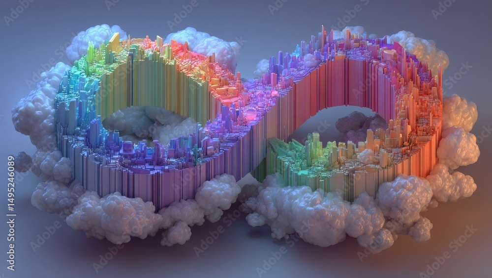 The symbol of the neurodiversity autism community, the infinity rainbow ...