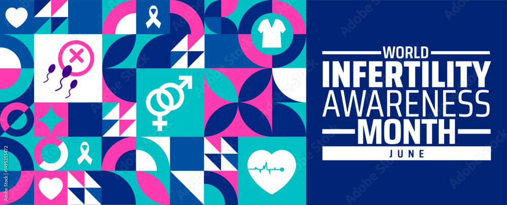 World Infertility Awareness Month Geometric shape pattern background ...