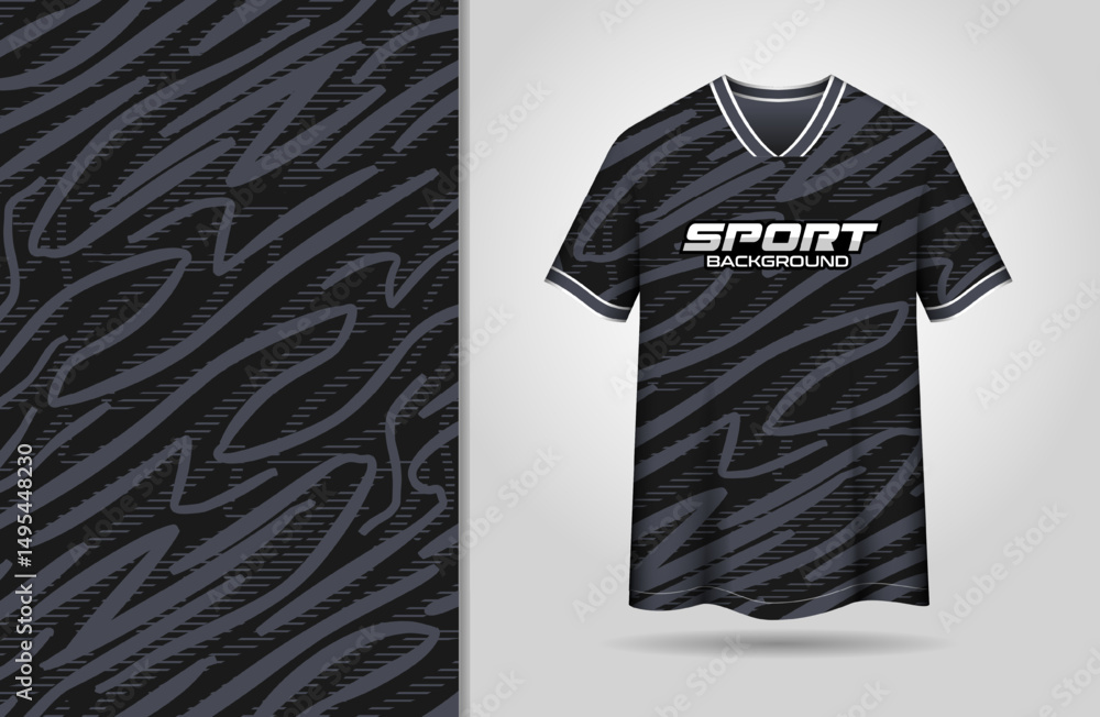 Sport jersey design with black doodle pattern Stock Vector | Adobe Stock