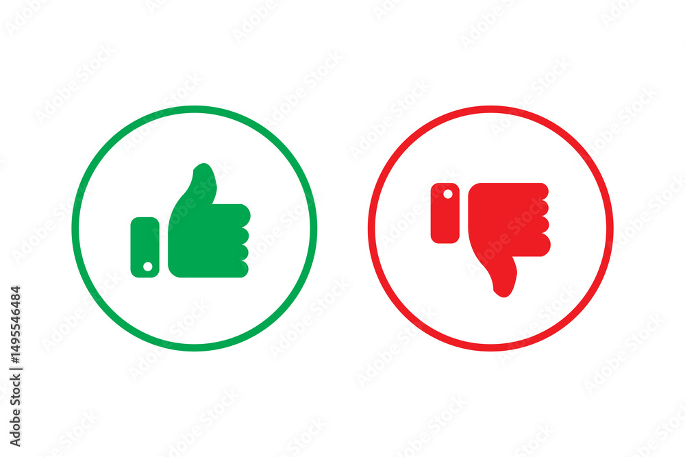 Vector de Stock Thumbs up and thumbs down icon set. Like and dislike ...