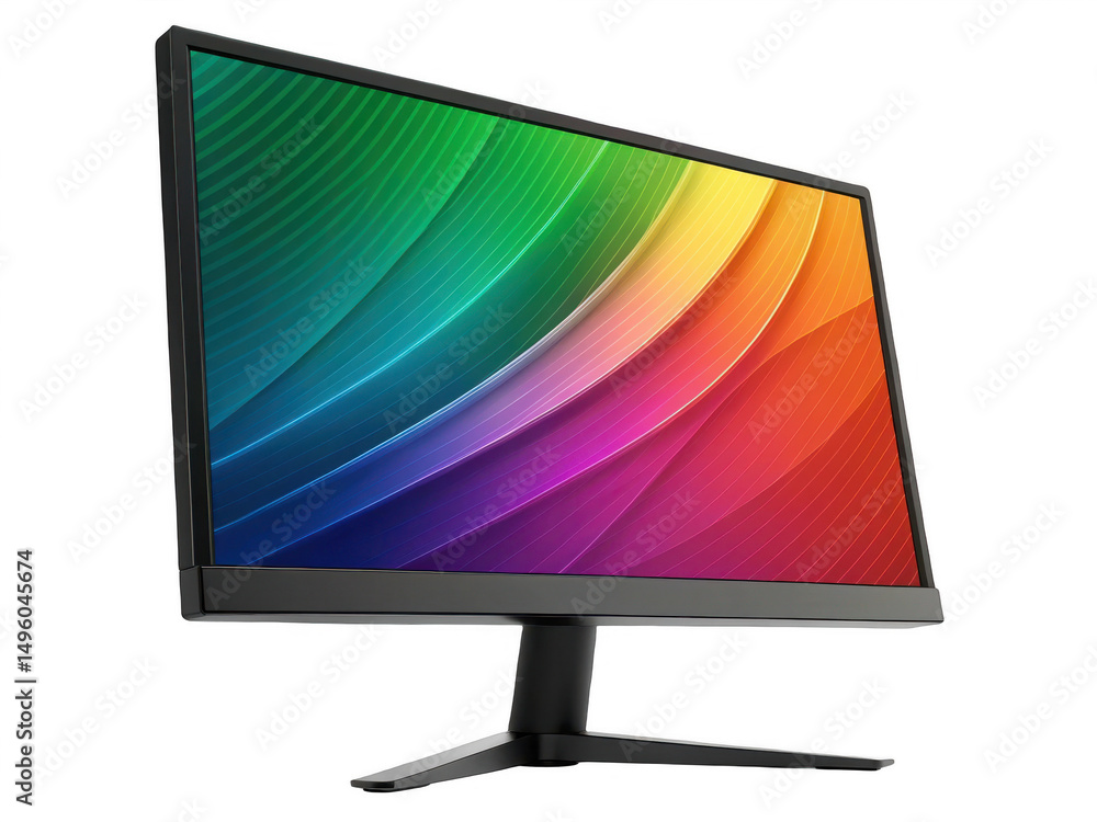Computer monitor with colors isolated on transparent background Stock ...