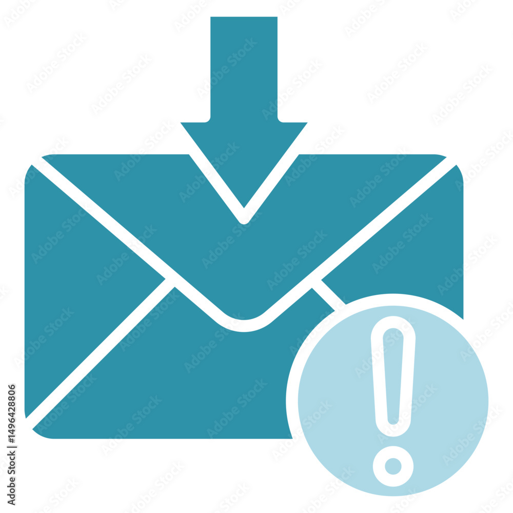Mail Inbox dual tone blue color, mini illustration icon. use for modern ...