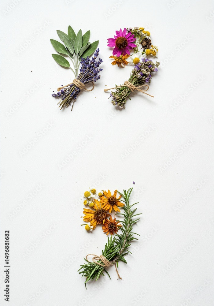 Pack Botanical Typography Artisanal Herb and Flower Alphabet the ...