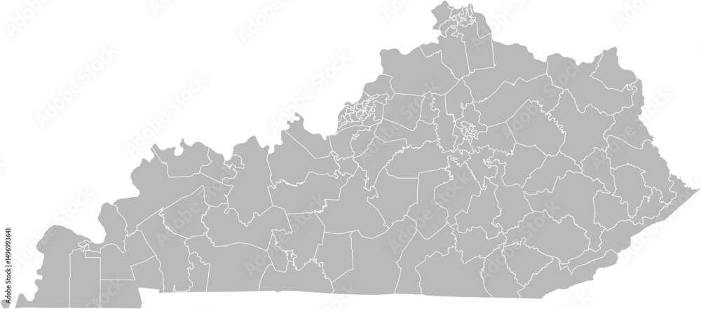 Kentucky state house districts vector map (Web Mercator projection, PPT ...