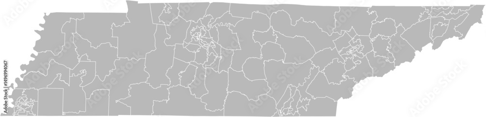 Vetor Tennessee state house districts vector map (Web Mercator ...