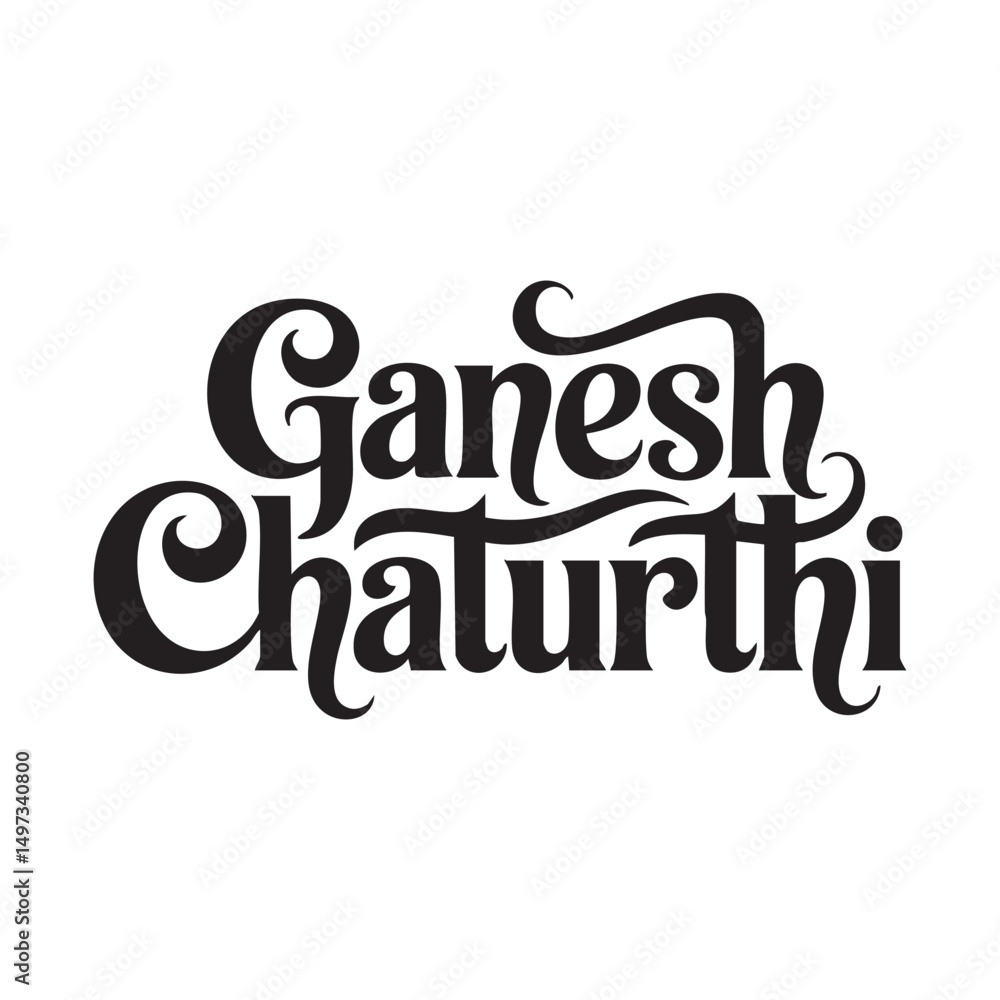 Ganesh chaturthi calligraphy text Stock Vector | Adobe Stock