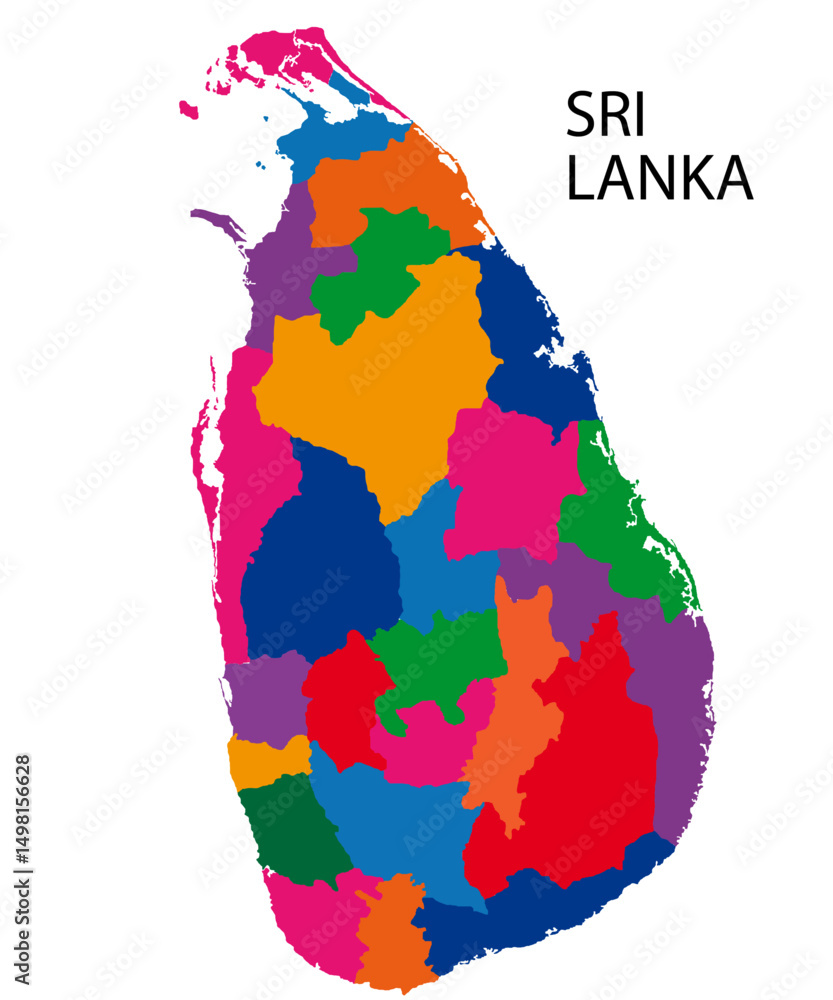 Vector de Stock Sri Lanka Map Vector ,Customizable layered political map of Sri Lanka with ...