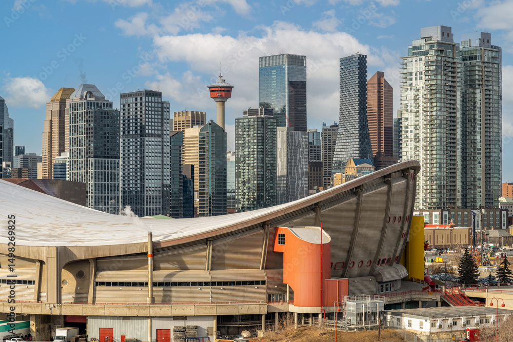 Calgary downtown in a nice sunny day Stock Photo | Adobe Stock