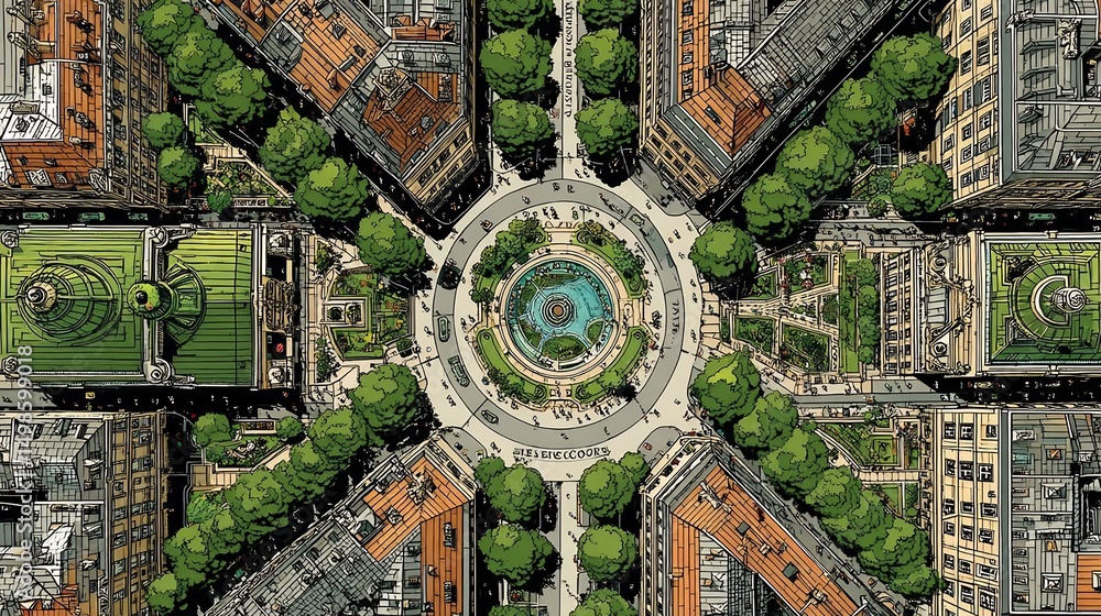 Intricate mapping of local landmarks showcasing preserved stonework ...