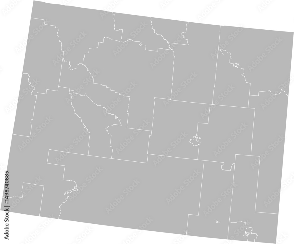 Wyoming state senate districts vector map (Albers equal area conic ...