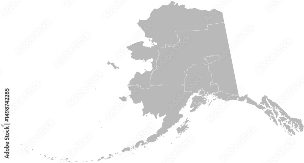 Alaska state senate districts vector map (Albers equal area conic ...