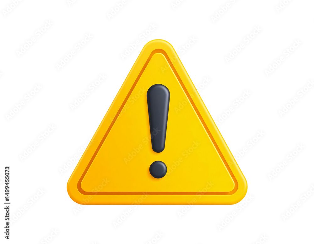 Foto de Stock Yellow triangle warning sign exclamation mark isolated on ...