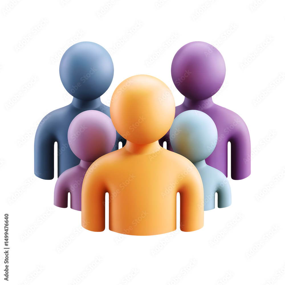 3D Group User icon isolated on transparent background. 3d rendering ...