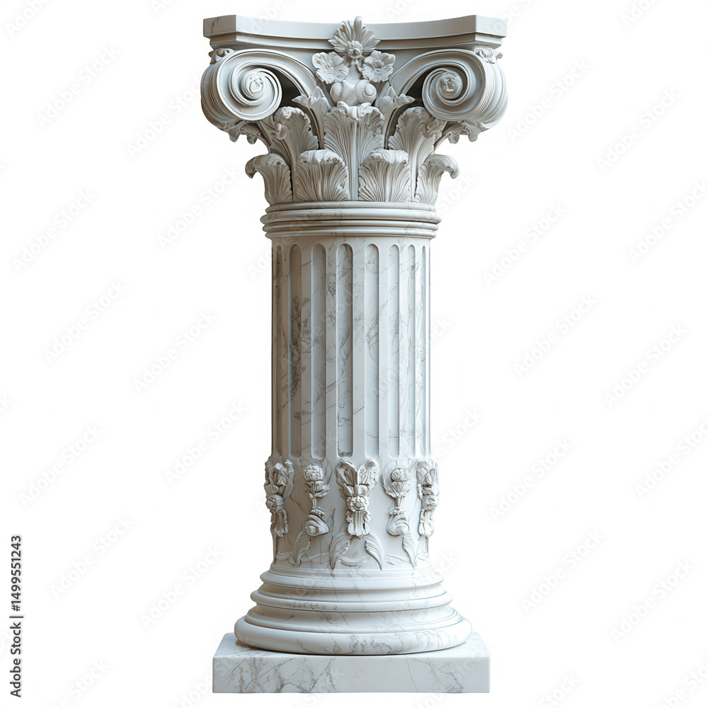 Stock photo of corinthian order column architectural element isolated ...