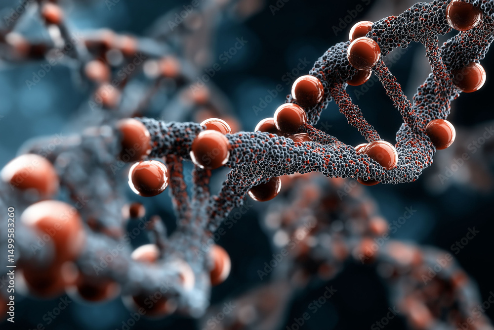 Telomere chromosome end. DNA sequence genetics. Cell aging medical ...