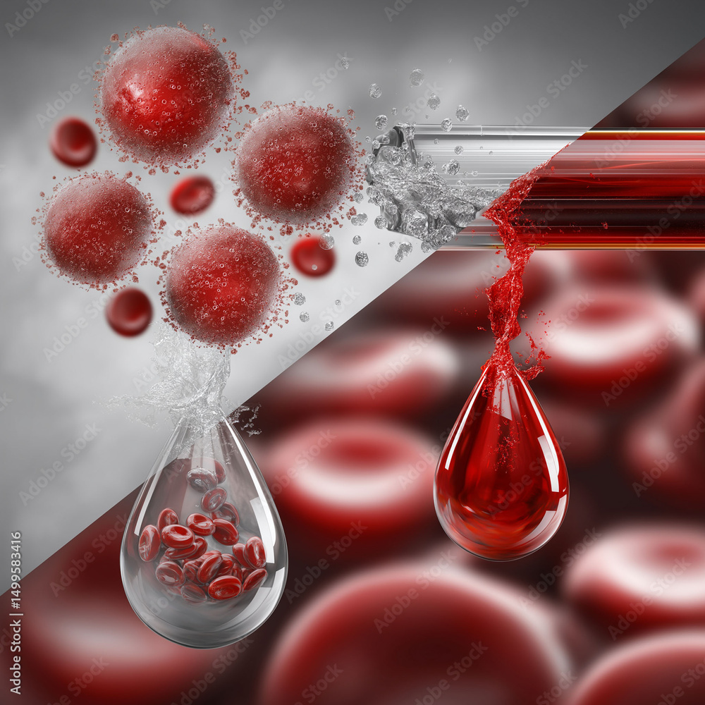 Thrombus blood clot anticoagulant. Vascular blockage stroke. Platelet ...