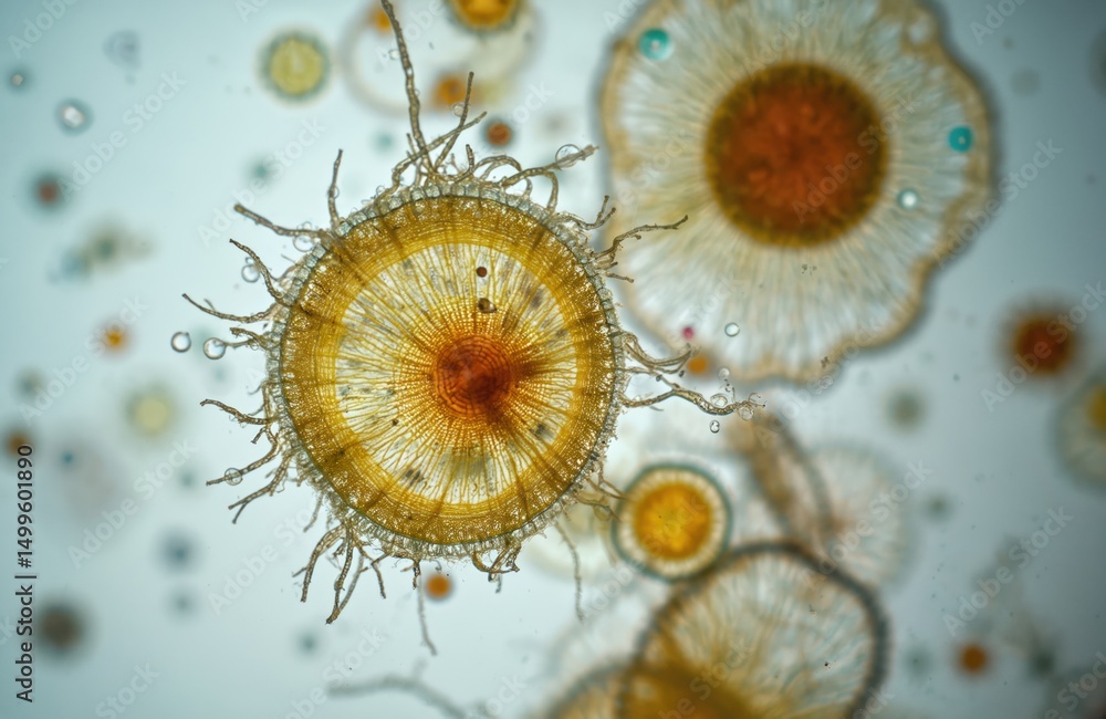 Microscopic photo shows soil microorganisms from sustainable ...