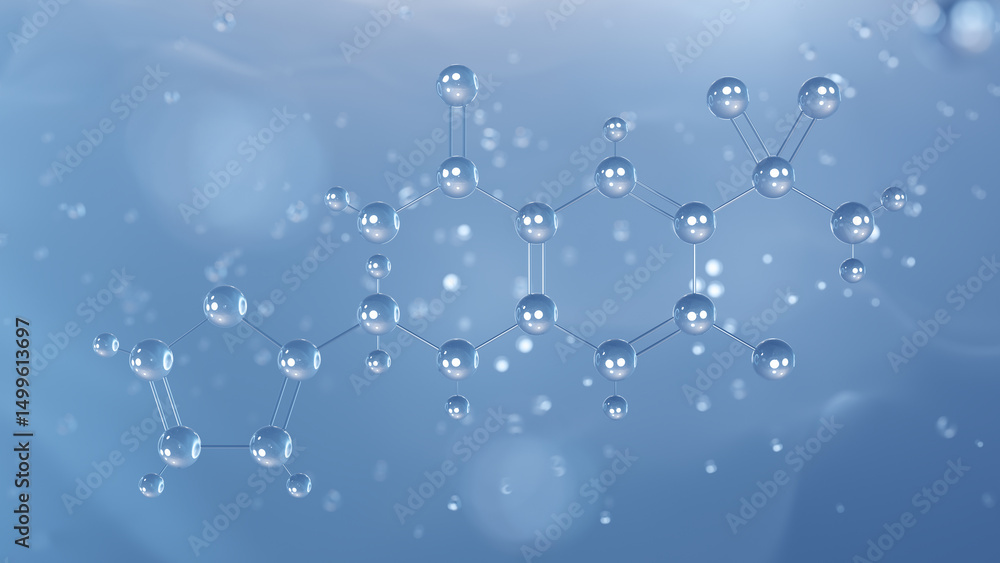 furosemide molecular structure, 3d model molecule, loop diuretic ...