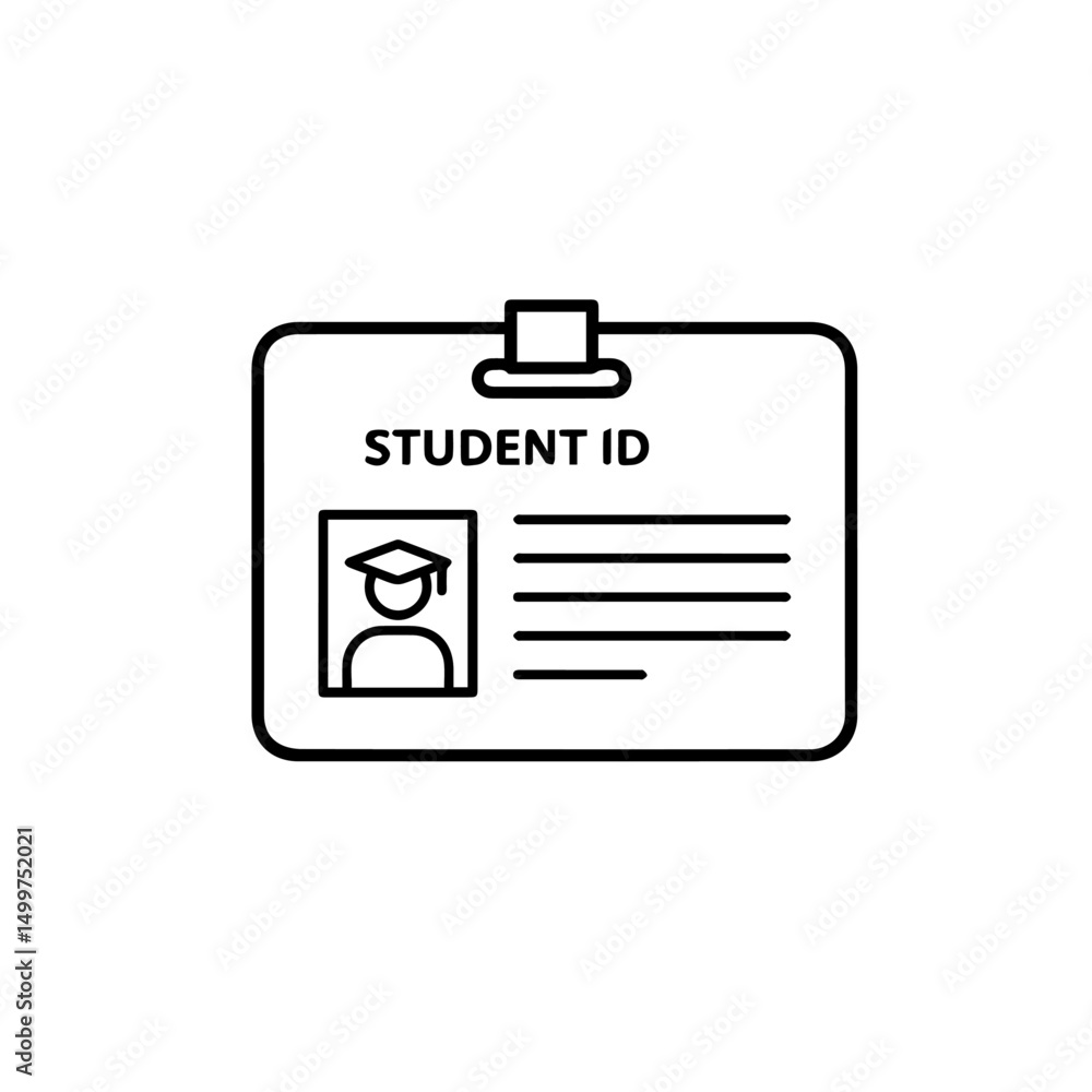 Vector de Stock Student ID card simple design. School identification ...