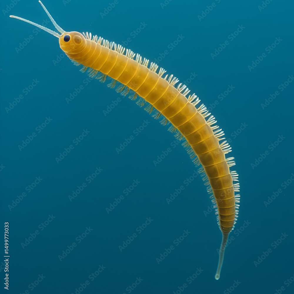 Ilustración de Stock Worm larva at trochophore stage with under a ...