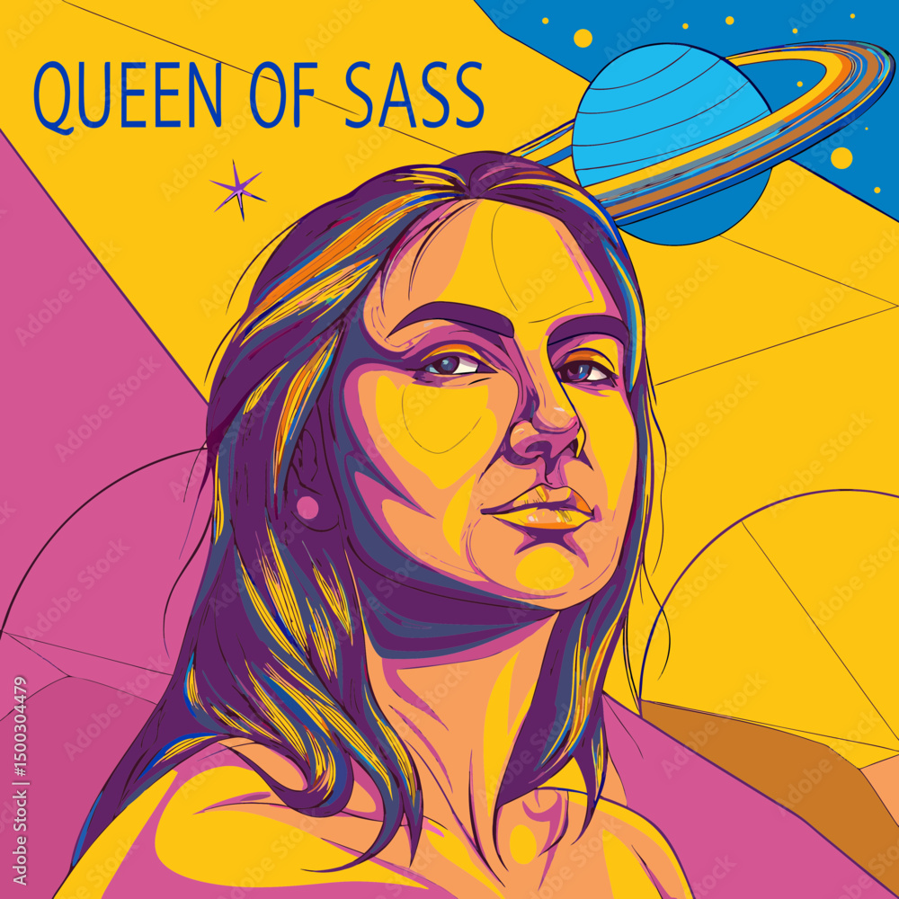 Queen quenn of sass girl woman art power Stock Vector | Adobe Stock