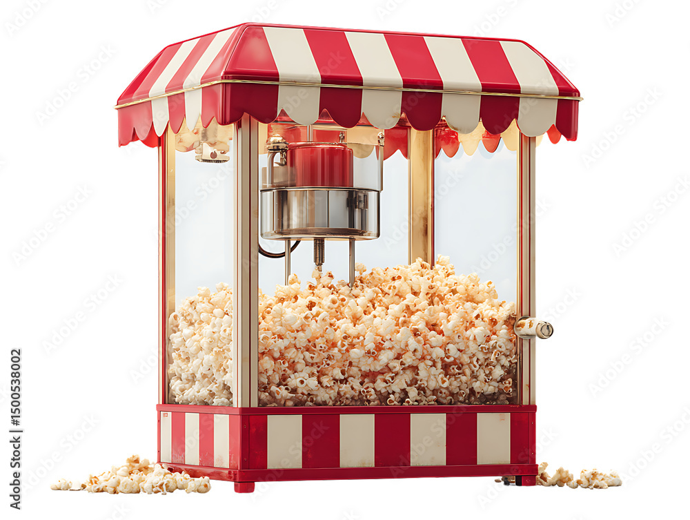Classic popcorn machine with fresh popcorn. Stock Illustration | Adobe ...