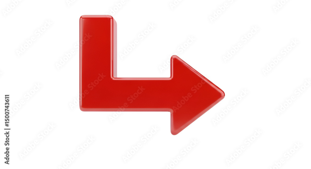 Sharp Red Arrow Turning Directional Indicator on Transparent Stock ...