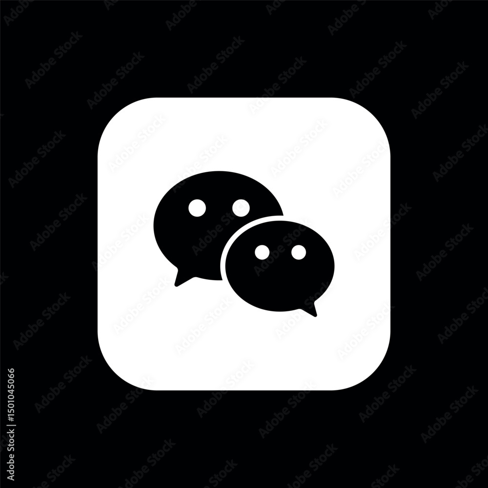 WeChat White Logo Icon, WeChat App Vector, Editable SVG, PNG ...