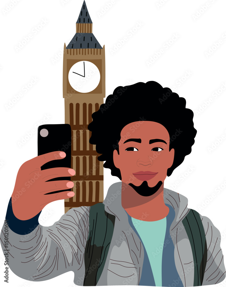 Stock-Vektorgrafik „Selfie with Big Ben London.Capture timeless moments ...