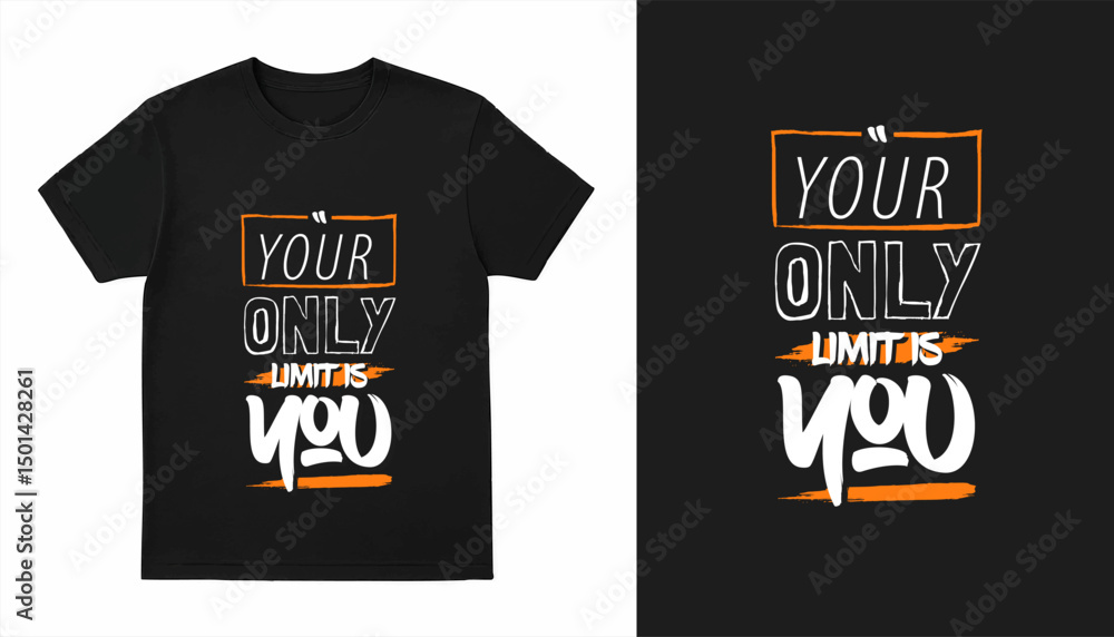 Your only limit is you modern brush stylish motivational quotes ...