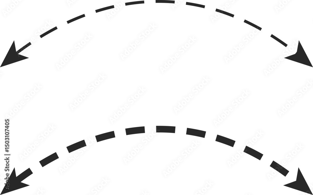 Dual semi circle arrow set . Double headed curved arrow symbol ...