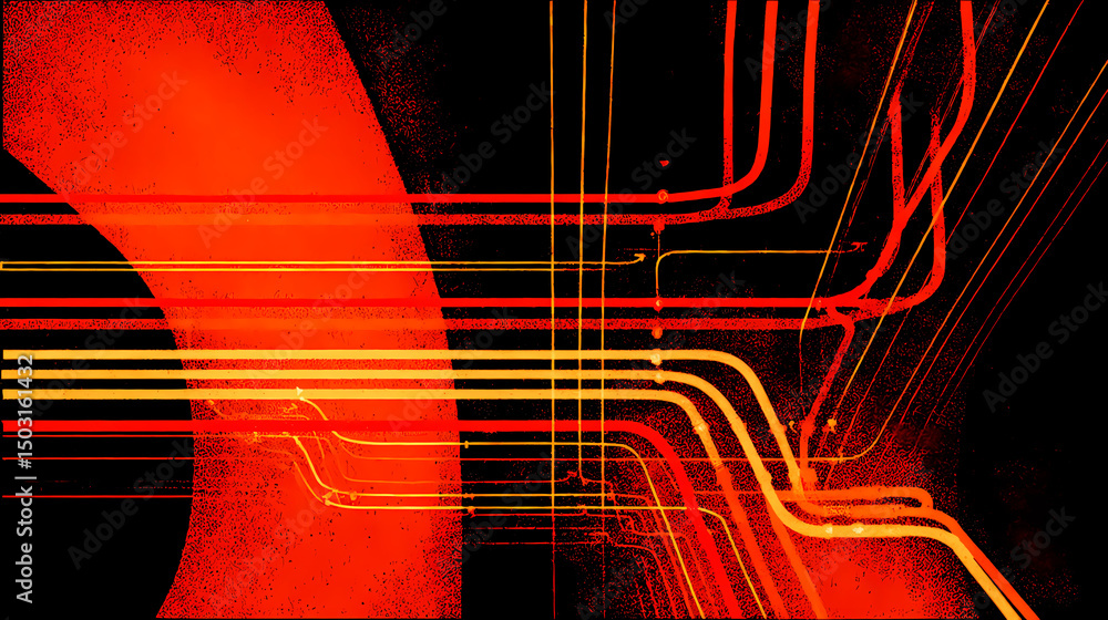 Futuristic subway map illustration, futuristic subway map in blue and ...