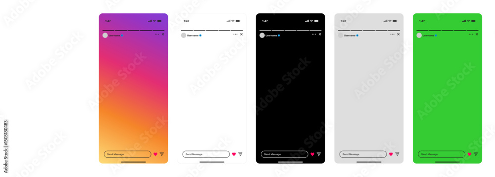 Vector de Stock Instagram post story reels mockup template with updated ...