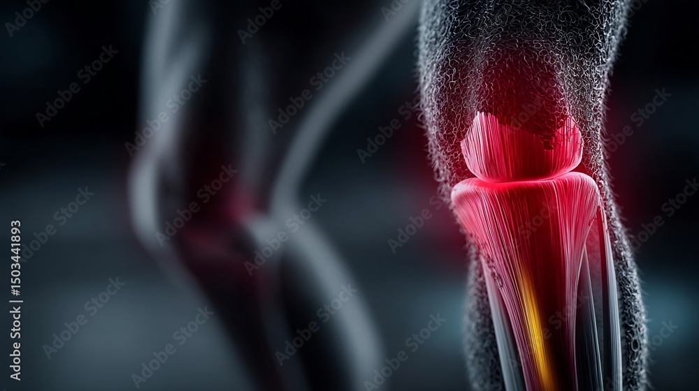 Quadriceps strain injury action sports scenario focused on upper thigh ...