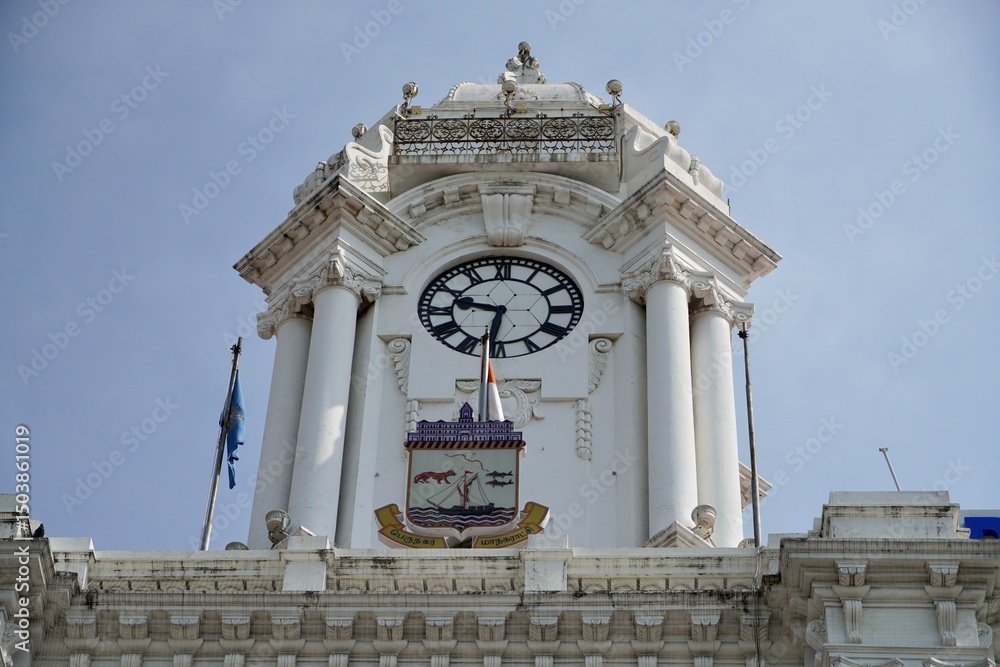 Chennai, India - 01st May 2025: Clock Tower in Ripon building, Chennai ...