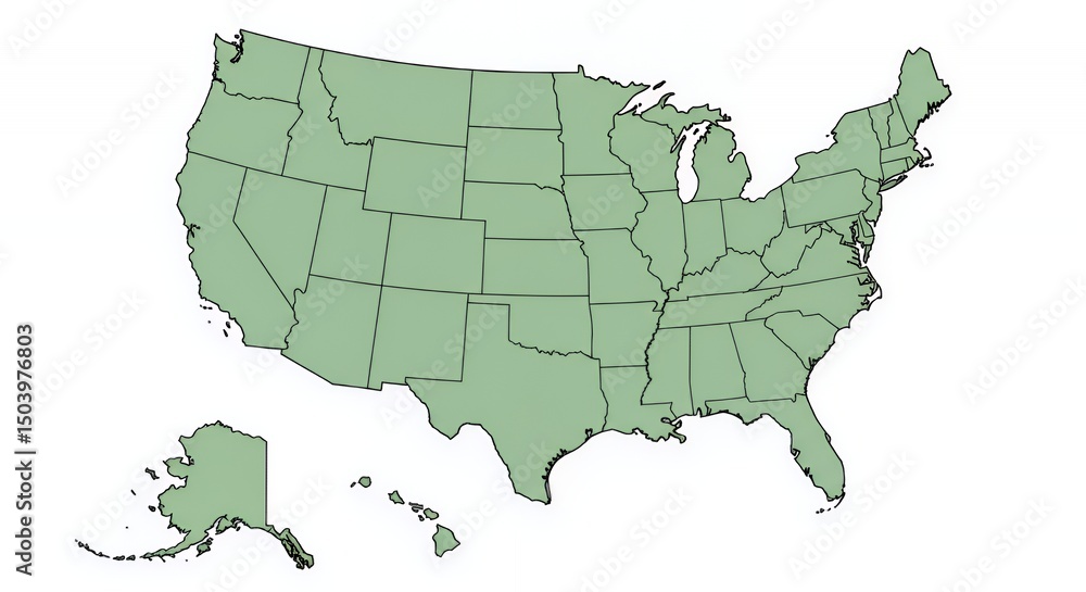 United States of America Map: A Simple Political Map of the USA Showing ...