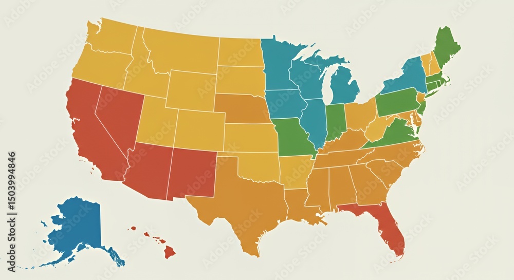 United States Map: Regional Data Visualization Stock Illustration ...