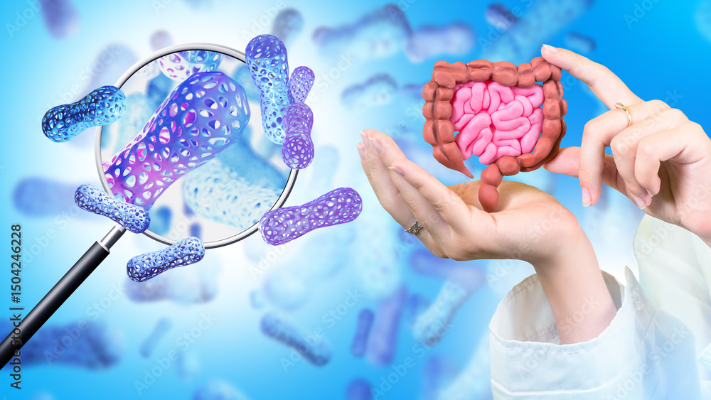 Stock-Foto „Probiotics for intestines. Microbiota digestive system ...