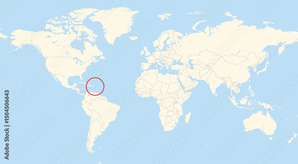 Location map of United States Virgin Islands in North America Stock ...
