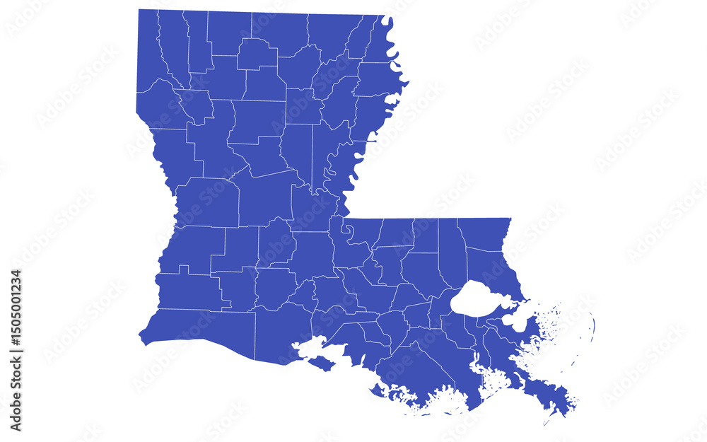 Louisiana map, Louisiana administrative map. parishes map of Louisiana ...